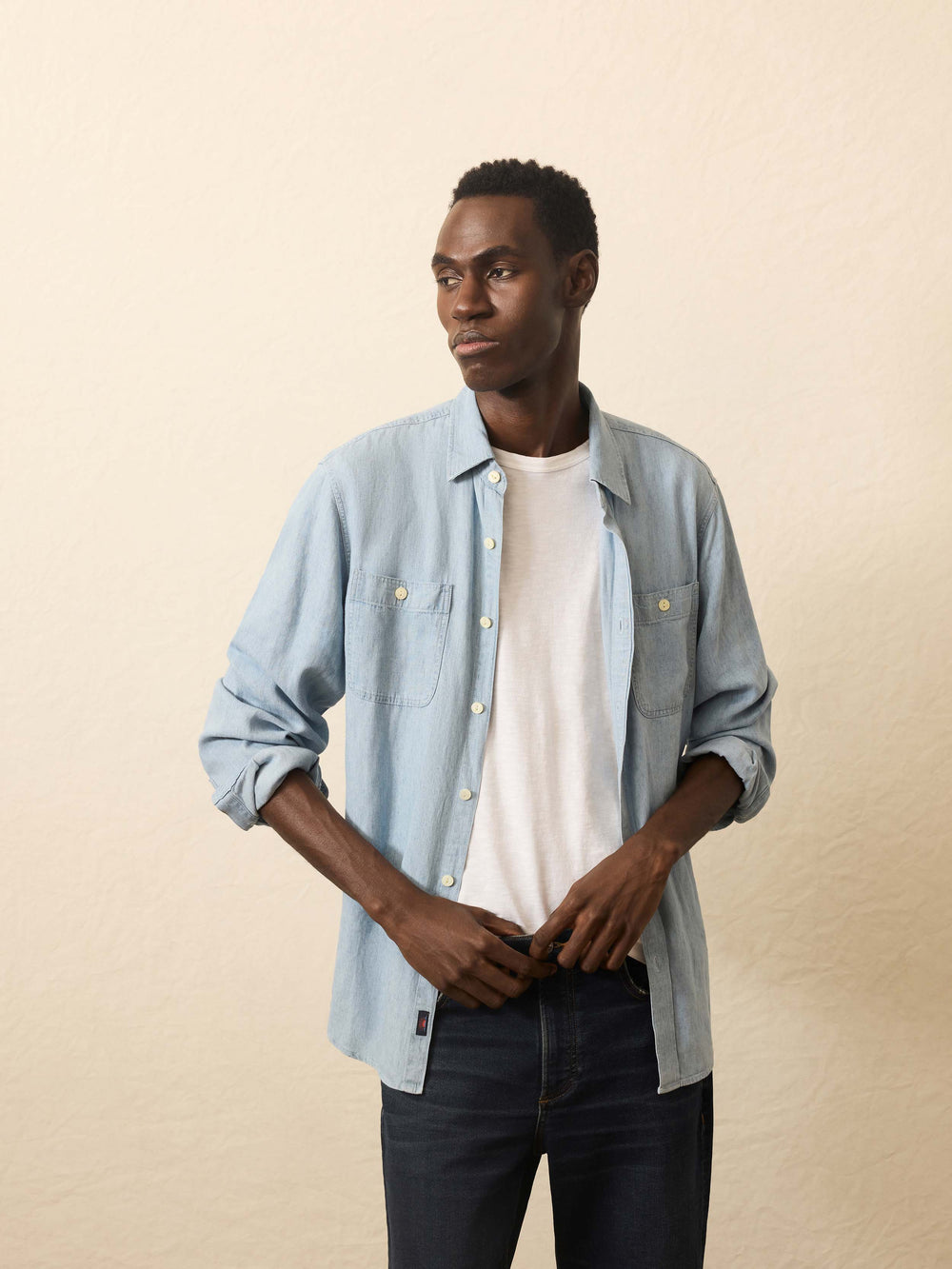 THE TRIED AND TRUE CHAMBRAY WORKSHIRT - VINTAGE INDIGO – TJ Bailey's